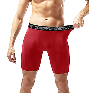 Holure Men's 5 Pack Performance Compression Shorts Athletic Running Underwear Black/Camo Grey/White/Navy/Red 17-L