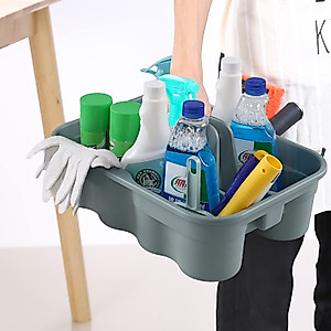 Drephia 6 Pack Cleaning Caddy, Plastic Carry Caddy with Handle for Dorm, Bathroom, Garden, Kitchen, Cleaning Supplies,Take-Out Drink