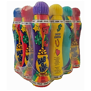 Dab-O-Ink Bingo Dauber - 3 oz - 12 Pack - Assorted Colors