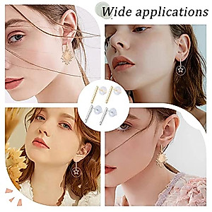 Beebeecraft 40Pcs 2 Colors Stud Earring with Loop 18K Gold & Platinum Plated Rectangle Earring Posts with Ear Nut for DIY Earrings Jewelry Making