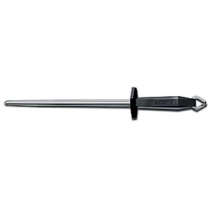 Victorinox Diamond Honing Steel Oval, Black Plastic Handle, 12-Inch, Round, Solid Core