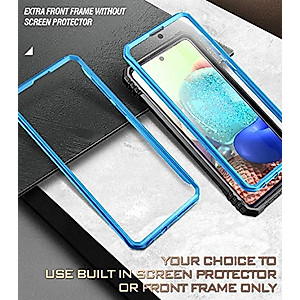 Poetic Revolution Series for Samsung Galaxy A71 5G Case, [Not Fit Verizon A71 5G UW] [Not Fit A71 4G] Full-Body Rugged Shockproof Protective Cover with Kickstand and Built-in-Screen Protector, Blue