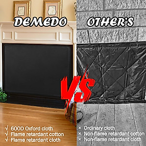 Magnetic Fireplace Cover for Inside Fireplace Stops Heat Loss, Fireplace Blanket Draft Stopper for Winter & Summer, Hot & Cold Air Blocker, Black, 38”W X 31”H Insulated Fireplace Draft Cover