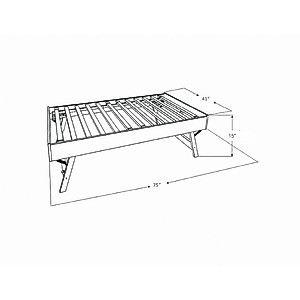 Kodiak Furniture Twin to King Size Daybed with Pop Up Trundle in Wood, in Mahogany, No Box Spring Needed, Easy Assembly, Up to Weight Capacity