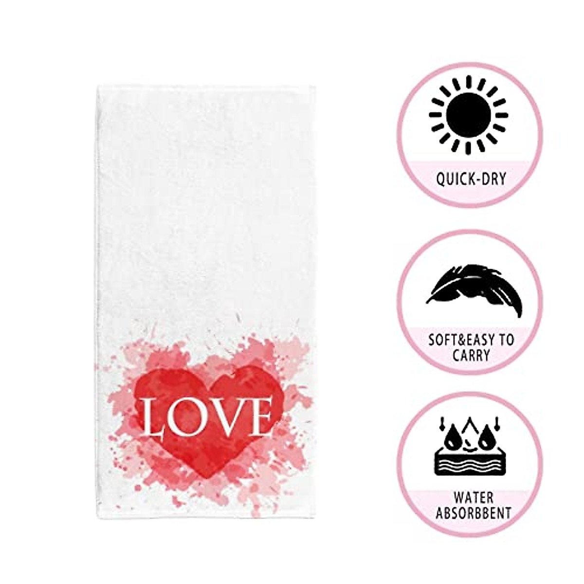 My Little Nest Heart Silhouette Paint Spots Hand Towels Soft Bath Towel Absorbent Kitchen Fingertip Towel Quick Dry Guest Towels for Bathroom Gym Spa Hotel and Bar 30 x 15 Inch