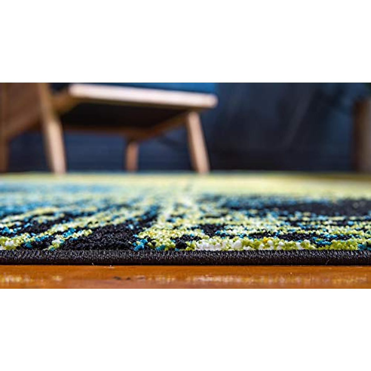 Unique Loom Lyon Collection Modern Abstract Area Rug, 4 x 6 ft, Light Green/Blue