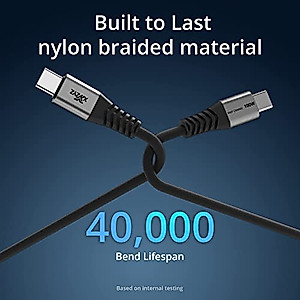 XYYZYZ USB C to USB C Cable 100W [6.6ft 2 Pack] 5A PD QC USBC to USBC Fast Charging Cable Nylon Braided Type C to Type C Cable Compatible with Galaxy S22 MacBook Pro, iPad Pro, iPad Air-Black