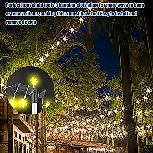 PEUTIER 4pcs Plastic Utility Hook, 3/4 inch Screw on Pole Hook Attachment Multi Purpose Extension Pole Hook for Threaded Poles Hanging Christmas Light Strings Bird Feeders Rope (Black)