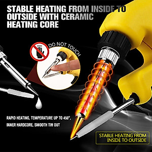 Cordless Soldering Iron Kit for DeWALT 20V Battery, 30W Soldering Gun 30s Quick Preheat Soldering Iron with 50g 0.04" Solder Wire& 5pcs Solder Tips for Electronics,Circuit Boards,Jewelry Making