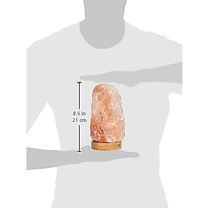 Amazon Basics Natural Himalayan Salt Lamp, Wood Base with Dimmer Switch - Crystal Pink, 5-7 Pounds