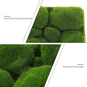 EXCEART Moss Wall Panel Simulation Green Moss Stone Foams Tile Board DIY Craft Wall Background Decoration for Home Living Room Bedroom