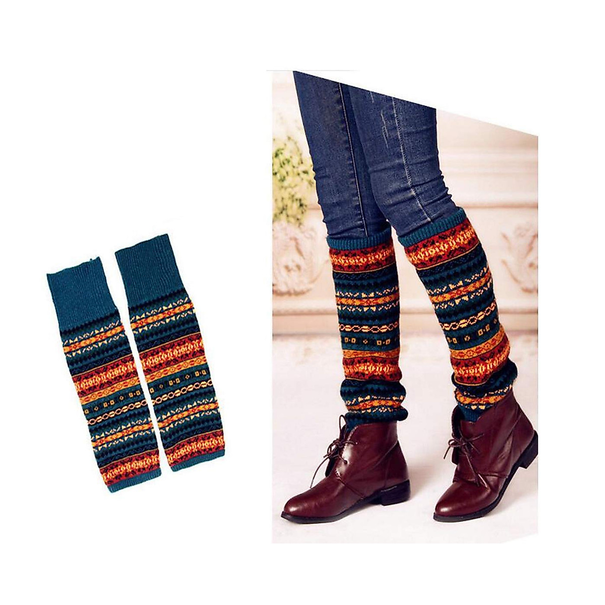 Lucky staryuan Women Wool Knit Leg Warmer Boot Warmer(4Pairs)