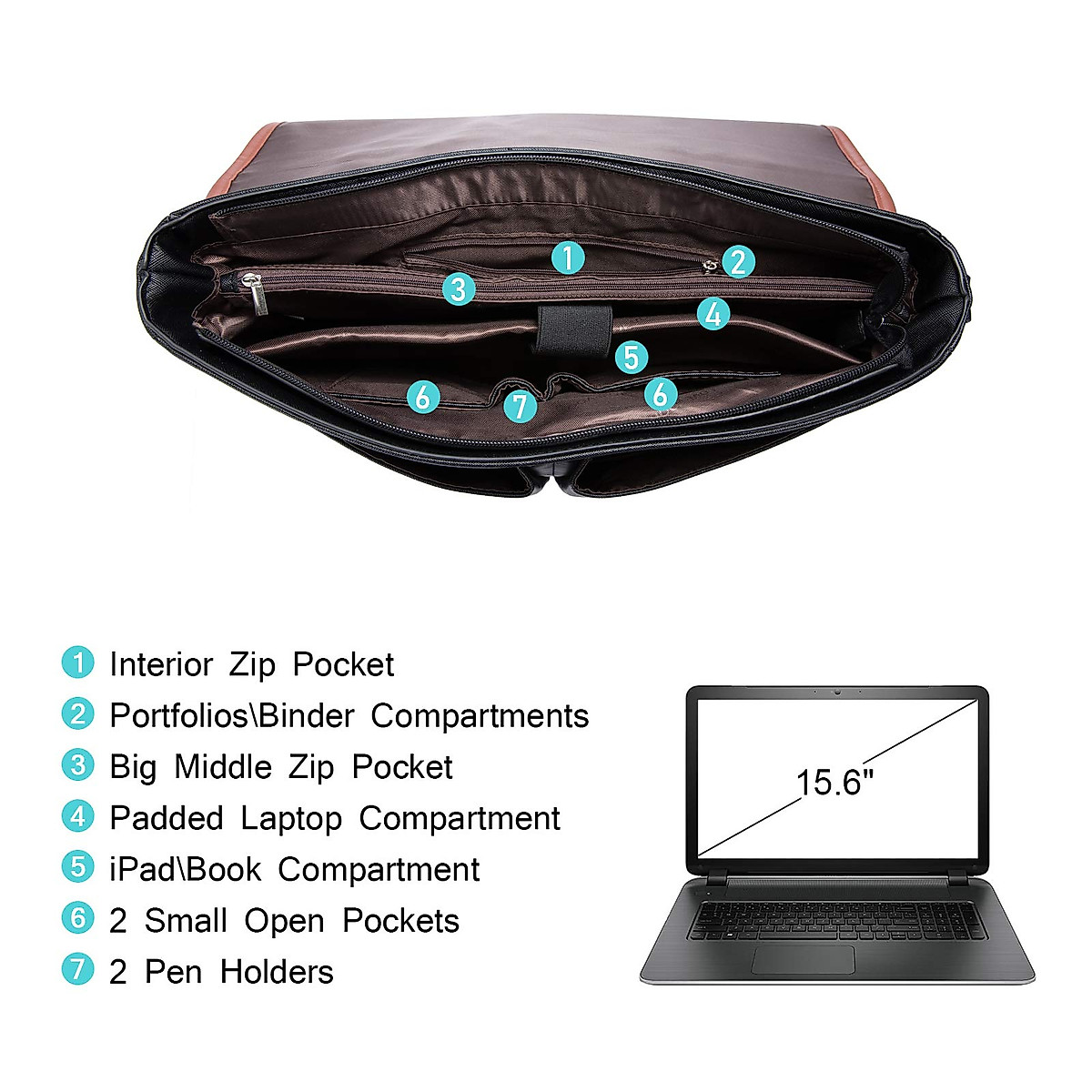 LOVEVOOK Laptop Bag for Women 15.6 inch,Leather Messenger Bag for Women,Large Waterproof Laptop Tote Computer Work Teacher College Bag Bookbag,Cute Womens Briefcase Satchel Purse Handbag Shoulder Bag