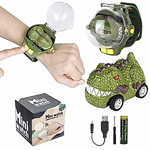 2023 Remote Control Car Watch Toys with LED Light,2.4 GHz Mini Racing Cars Wrist Toy for Kids Adults,RC Small Car Interactive Outdoor Game Christmas Easter Birthday Gifts,Dinosaur