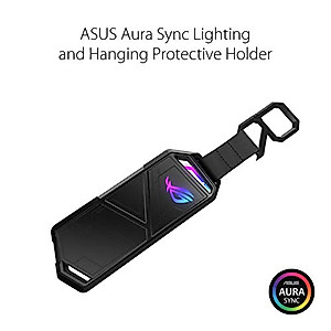 ASUS ROG STRIX Arion Aluminum Alloy M.2 NVMe SSD External Portable Enclosure Case Adapter, USB 3.2 Gen 2 Type-C (10 Gbps), USB-C to C and USB-C to A Cables, Fits PCIe 2280/2260/2242/2230 M Key/B+M Key