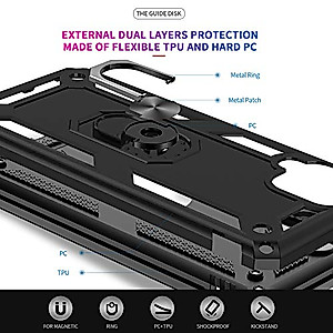 LeYi for Samsung Galaxy A12 Case, Samsung Galaxy A12 Phone Case with [2 Pack] Tempered Glass Screen Protector, [Military-Grade] Ring Kickstand Phone Case for Samsung A 12 5G, Black