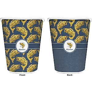 RNK Shops Personalized Fish Waste Basket - Single Sided (Black)