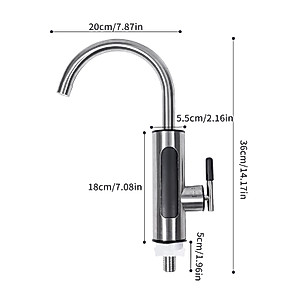 Hot Water Heater Faucet Bathroom Faucet Instant Electric Kitchen Fast Heating Tap Water Faucet Adjustable Temperature with LED Digital Display IPX4 Water-proof