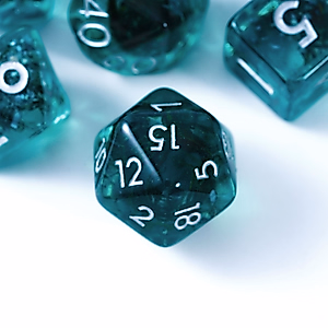 Ocean Moss Dice Set for DND - Unique Aquamarine Ocean Moss for Role Playing Games (RPG) - Detailed Stunning Textured Resin Polyhedral Dungeons and Dragons Dice Set for D&D, Pathfinder, and More