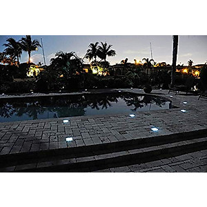 ASTRAEUS Solar Brick Light Solar Ice Light Ice Cube Lights Buried Light Paver for Garden Courtyard Pathway Patio Outdoor Decoration 4 Pack White （Upgraded Package）