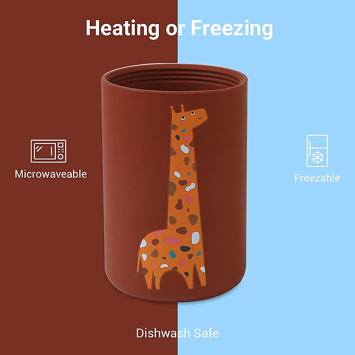 AmaizngM Silicone Toddler Mini Training Cup,Baby Small Straw Cup for Boy and Girl,BPA-Free,Unbreakable, 6+ months Sippy Cup (Giraffe)