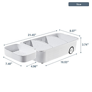 Under Sink Caddy Organizer with Pull Out Fridge Storage Bins Basket for Kitchen Bathroom and Cabinet (8" Wide, White)