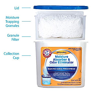 Arm & Hammer Fragrance Free Refillable Moisture Absorber and Odor Eliminator 14 oz.(Pack of 3)