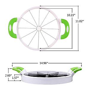 NEX Watermelon Slicer Cutter, Stainless Steel Melon Fruit Round Quickly Cut Tool, Multifunctional Peeler Corer for Cantaloupe Apple Pineapple, Kitchen Slicer Gadget