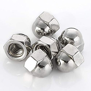 3/8-16 Acorn Cap Nuts, Stainless Steel 18-8 (304), Plain Finish, 10 PCS