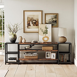 LITTLE TREE 78 Inch TV Stand for Living Room, Entertainment Center for TVs up to 85 Inches, Media Console for Bedroom, Farmhouse Television Stands with Storage, Modern Wood TV Console