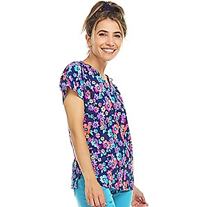 MediChic Scrubs Stretch Printed Scrub Top from XXS to 3X