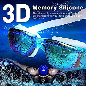 ALLPAIPAI Swim Goggles - Swimming Goggles,Pack of 2 Professional Anti Fog No Leaking UV Protection Wide View Swim Goggles for Women Men Adult Youth Kids