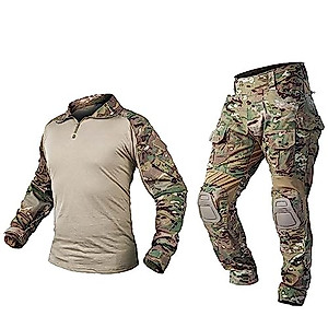 Tactical Military Uniform Multicam Suits Hunting Pant Combat Shirt Camo1 Pant Suits Gray Pant L