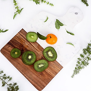 Uniharpa Cutting Board, Acacia Wood Cutting Board Solid Wood Marble Splicing Cutting Board Household Cutting Board for Meat Bread Fruits.