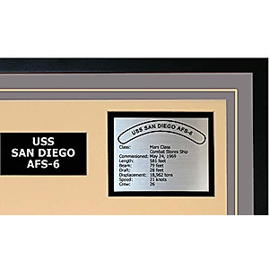 Navy Emporium USS SAN Diego AFS 6 Framed Navy Ship Display Grey
