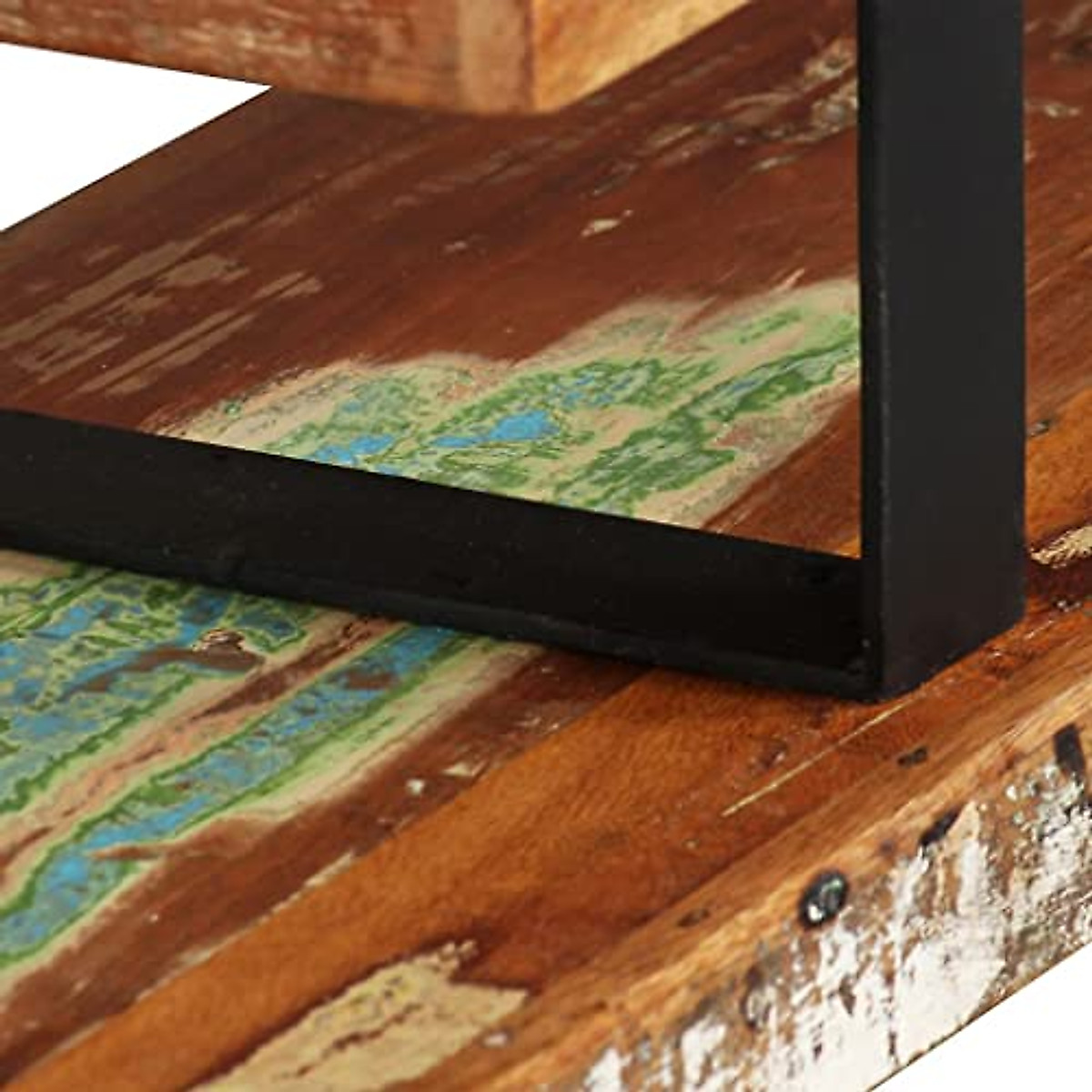 vidaXL Solid Wood TV Stand Adjustable Rustic Shelf Unit Riser Console Table