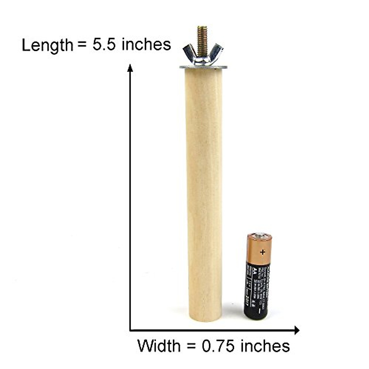 Alfie Pet - Joseph Natural Wood Perch 5-Piece Set for Birds - Size: Medium