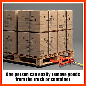 Wowangce Truck Pallet Puller Clamp Kit 2t/4409lbs Pallet Puller Clamp Truck Pallet Pulling Scissor Grabber Hook and 2" x 13.1ft Tow Strap Nylon Webbing with Gloves for Pulling Pallets Wood Heavy Thing