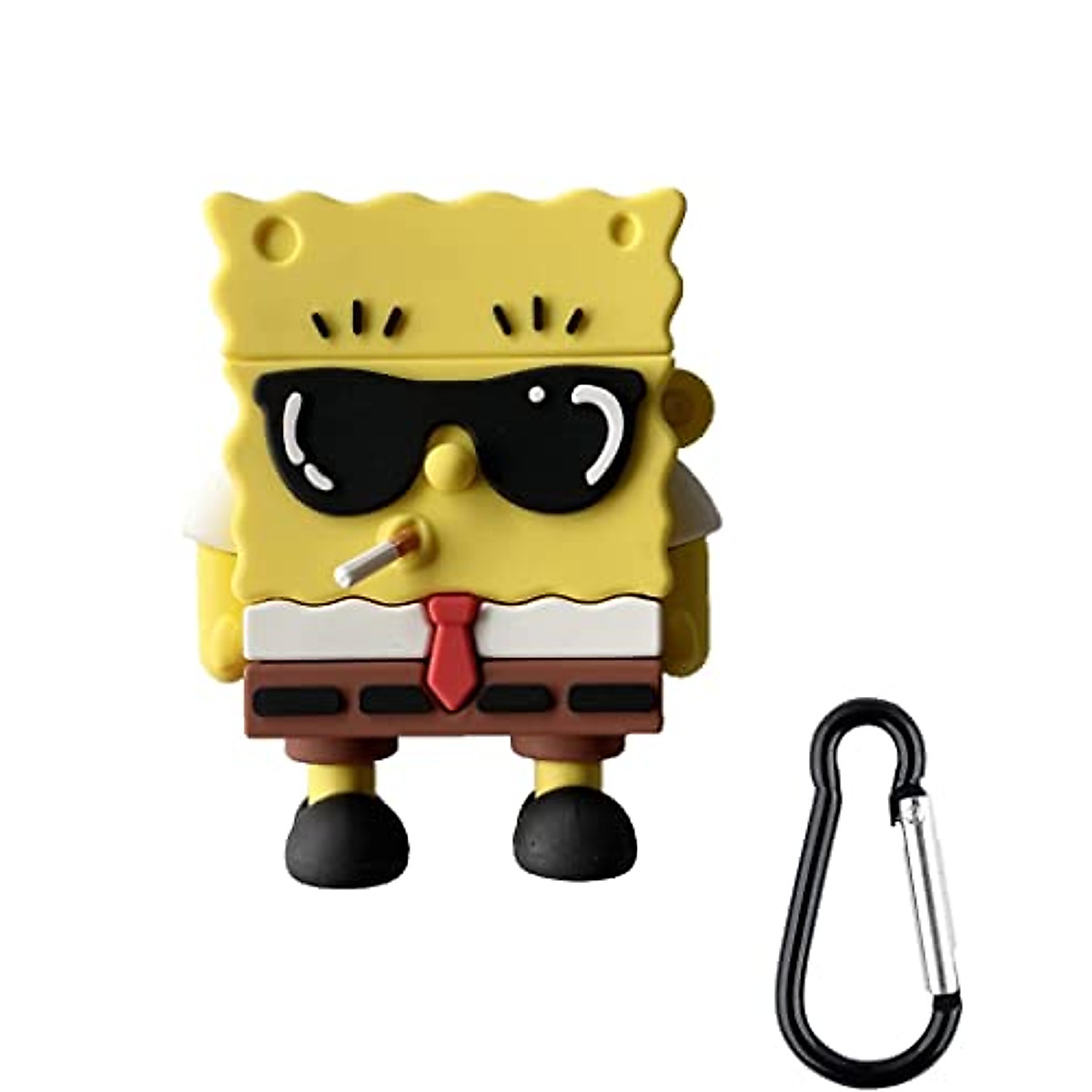 Cute Case Compatible for Apple AirPods 2/1 AirPods Case Cover 3D Slim Shockproof Silicone Shell Anti-Fall Cover for AirPods Charging Cartoon Case with Carabiner (AirPods 2/1, Cute Cartoon1)