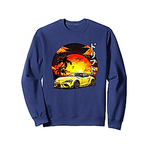 JDM Car Drift Japan Supra Sunset Beach View Motorsports Sweatshirt