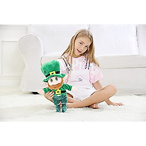 illuOKey Leprechaun Plush Doll Toy for Kids, St Patricks Day Decorations, 16 Inches