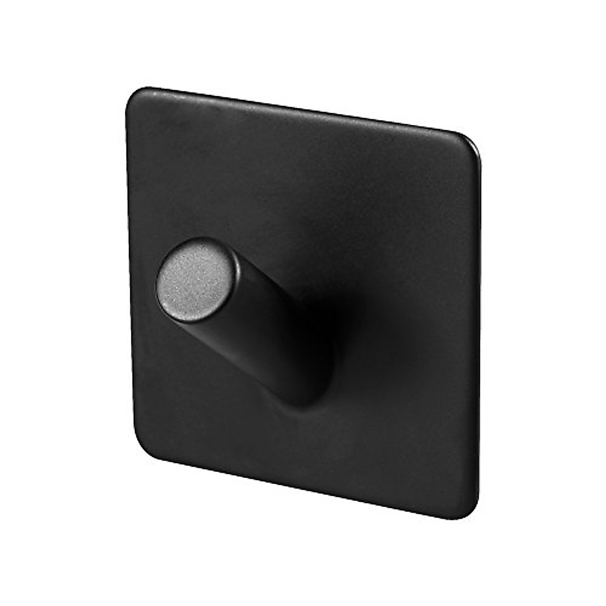 LJLink Self Adhesive Hooks Stainless Steel Coat Towel Key Wall Mount Hanging Hooks, Strong Power Heavy Duty, Waterproof, Modern Stylish for Bathroom Kitchen Bedroom Office, Matte Black Hook, 2 Pack