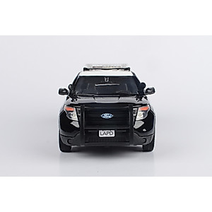 2015 Police Interceptor Utility Black and White Los Angeles Police Department (LAPD) with Flashing Light Bar and Front and Rear Lights and Sounds 1/24 Diecast Model Car by Motormax 79540