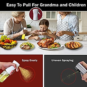 OnOnWare Oil Spray Bottle For Cooking 6.76 oz Cooking Oil Sprayer For Air Fryer | Glass Spray Bottles For Essential Oils | Cooking Oil Sprayer Salad Dressing Mister | Baking, Frying, BBQ