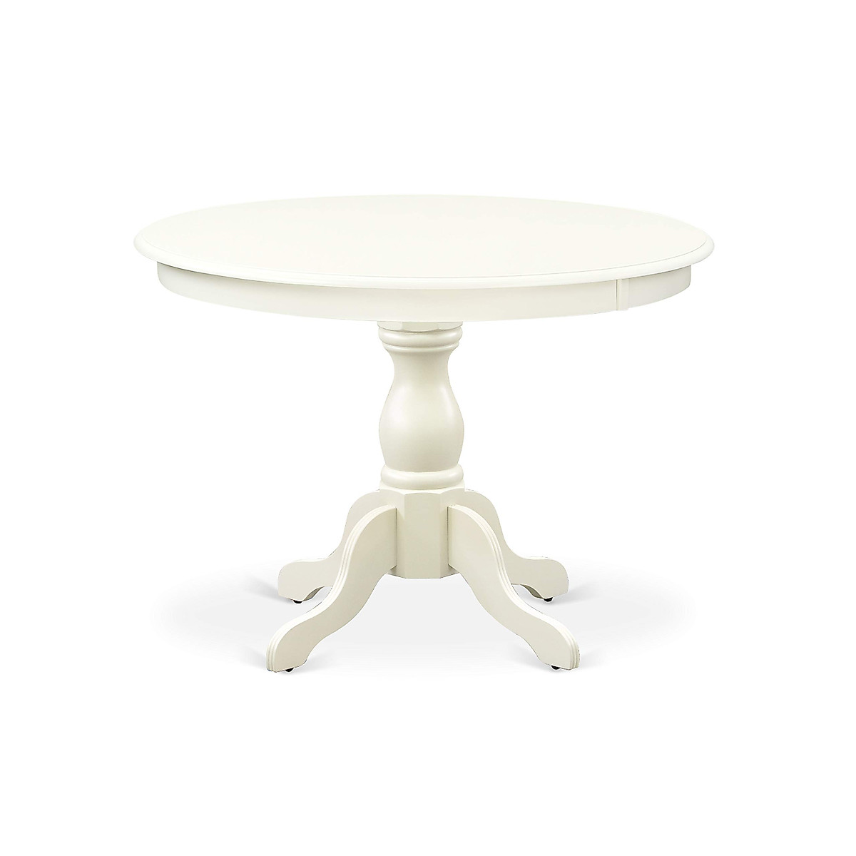 East West Furniture HBCL3-LWH-W 3 Piece Dinette Set for Small Spaces Contains a Round Dining Table with Pedestal and 2 Dining Chairs, 42x42 Inch, Linen White