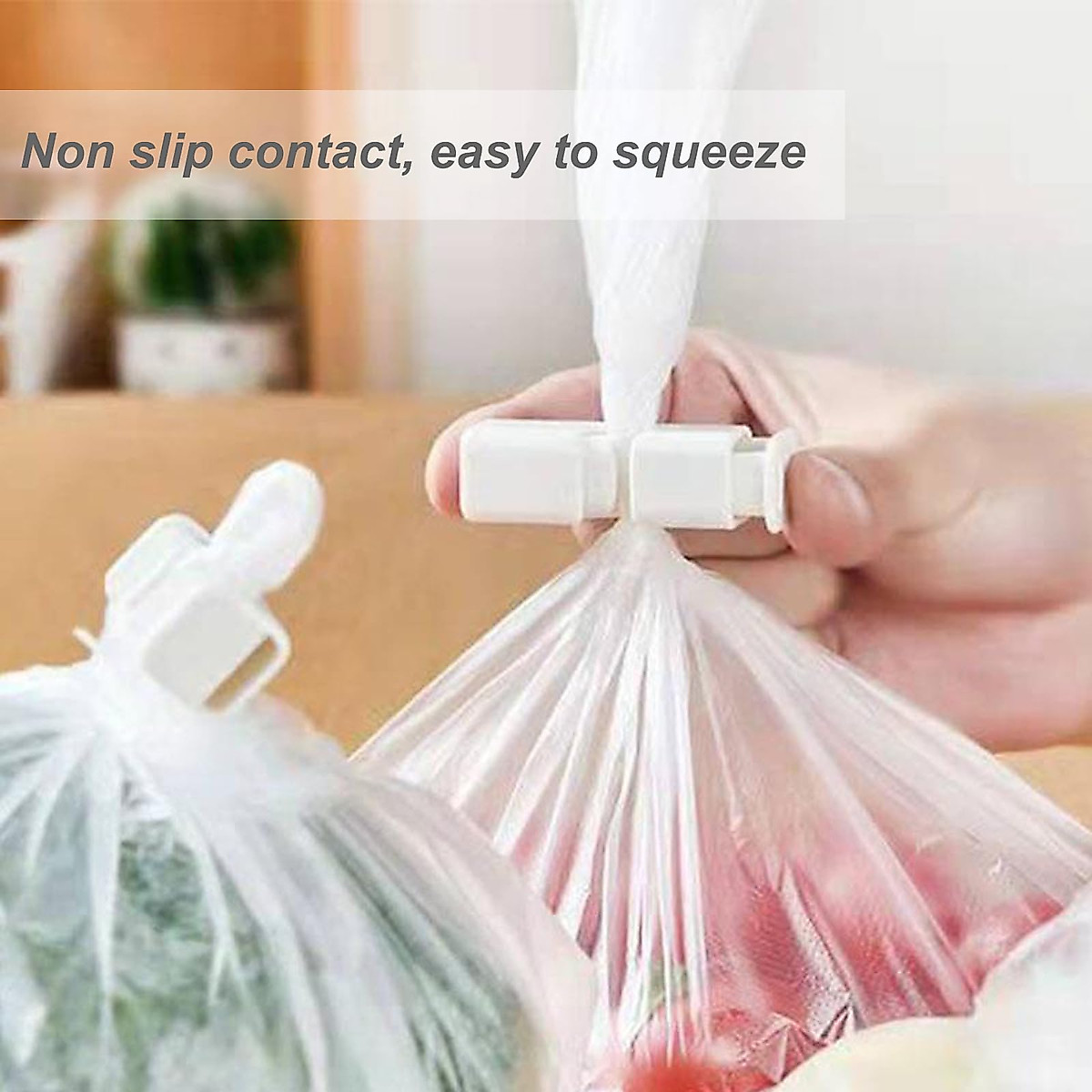 Bag Clips,16 PCS Reusable Bread Bag Clips for Food Storage,Easy Squeeze & Lock Fruit Fresh-Keeping Plastic Sealing Clips