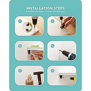 Baffect Corner Floating Shelves, Set of 3 Fan-Shaped Wooden Storage Board, Decorative Wall-Mounted Shelves for Living Room (White, 9.85in)