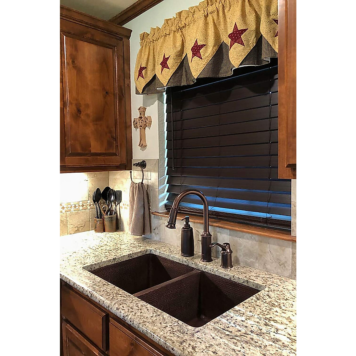 Premier Copper Products K50DB33199 33-Inch Hammered Copper Kitchen 50/50 Double Basin Sink, Oil Rubbed Bronze