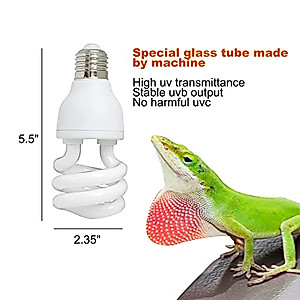 Hedgine UVA UVB Reptile Light 10.0, Tropical Desert Reptile Compact Fluorescent Lamp, Bearded Dragon Tank Accessories, UVB Light Bulb for Reptiles, Lizards, Bearded Dragon, Tortoise. (13W)