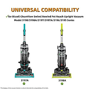 JEDELEOS Replacement Belts for Bissell CleanView Swivel Rewind Pet Reach Upright Vacuum, Fit Model 3198, 3198A, 3197, 3197A, 3196, 3195 Series (Pack of 2)